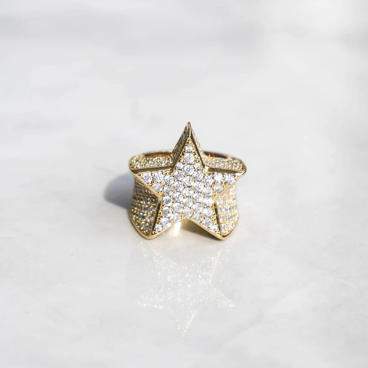 ICED STAR RING - GOLD – Lobosjewelry