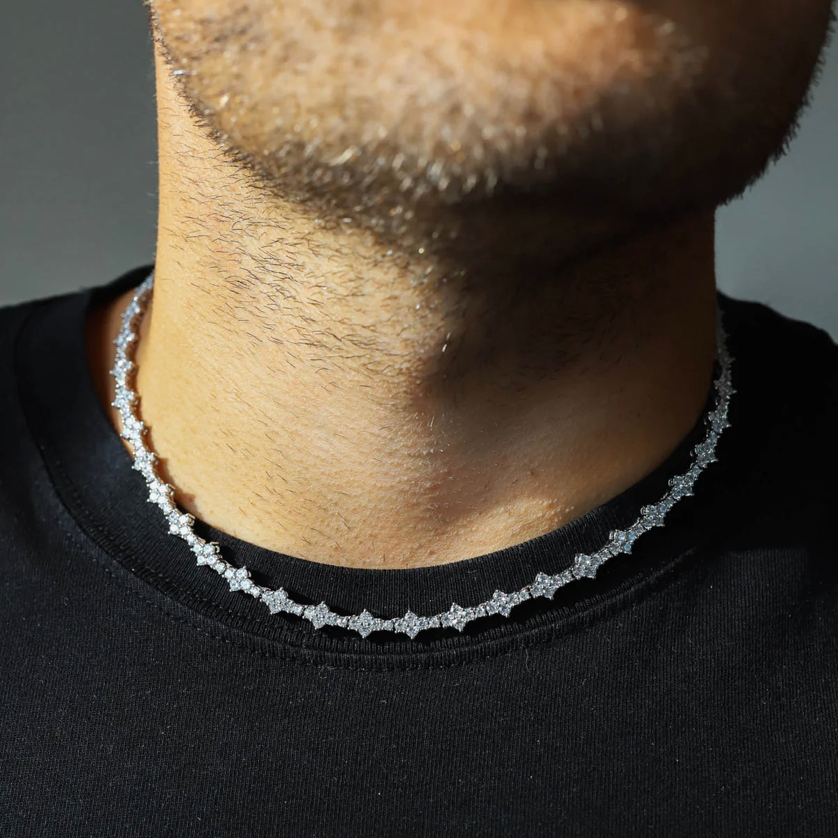 3MM HONEYCOMB CHAIN – WHITE GOLD – Lobosjewelry