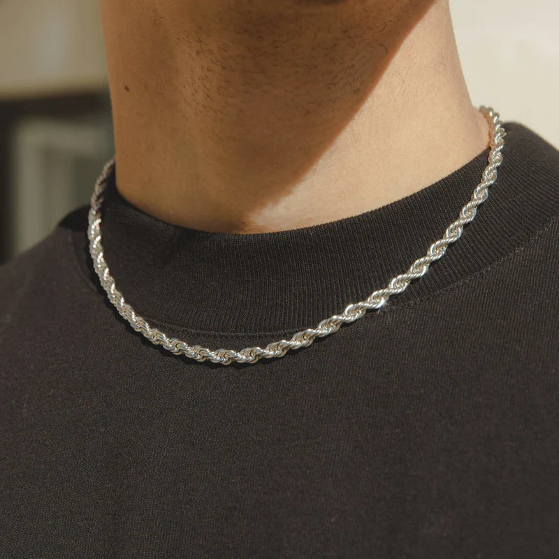 5MM ROPE CHAIN - WHITE GOLD – Lobosjewelry
