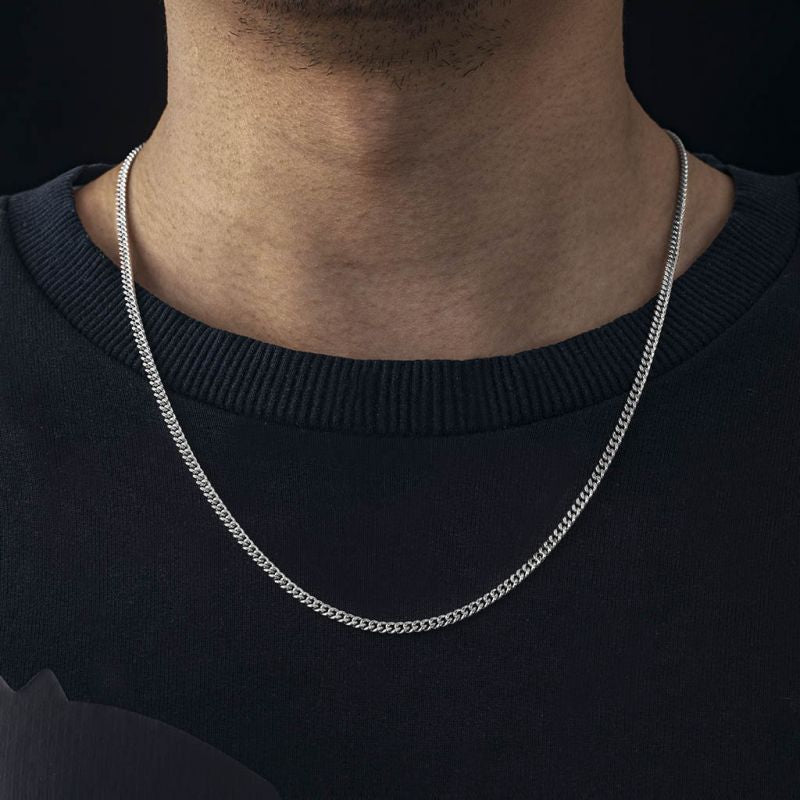 3MM CUBAN CHAIN - WHITE GOLD – Lobosjewelry